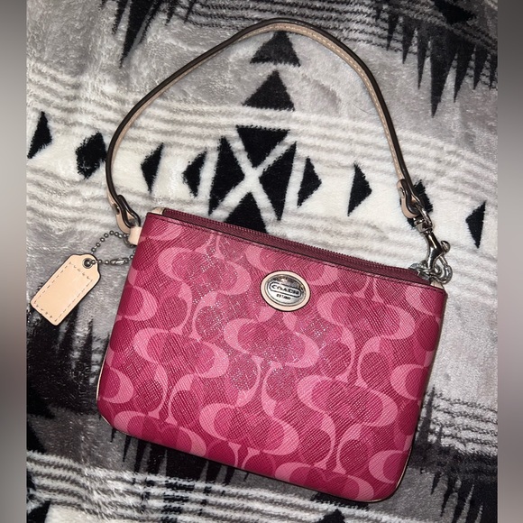 Coach | Bags | Vintage Coach Signature Pink Wallet | Poshmark